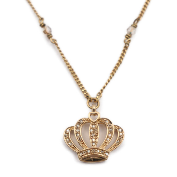 Dior | Jewelry | Christian Dior Necklace Metal Rhinestone Gold Pendant ...